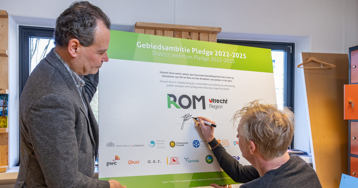 ROM Utrecht Region tekent ook Gebiedsambitie Pledge in Utrecht Oost
